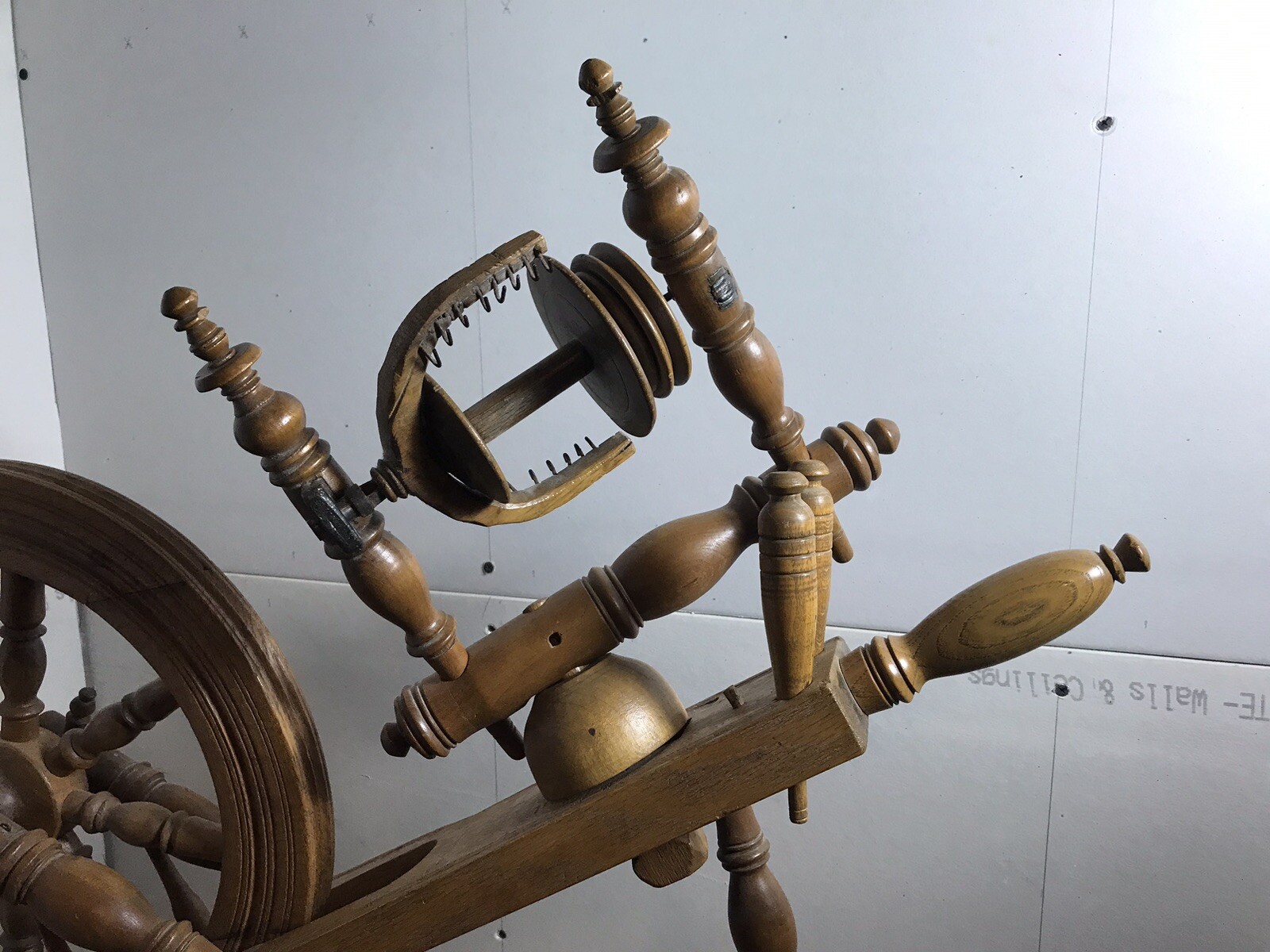 ANTIQUE VTG SMALL SPINNING WHEEL 31” LONG X 30 1/2” TALL X 20 1/2” WIDE ...