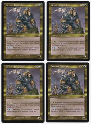 Armored Guardian x4 2000 Invasion PLAYSET Multi-Color Rare Creature MTG ...