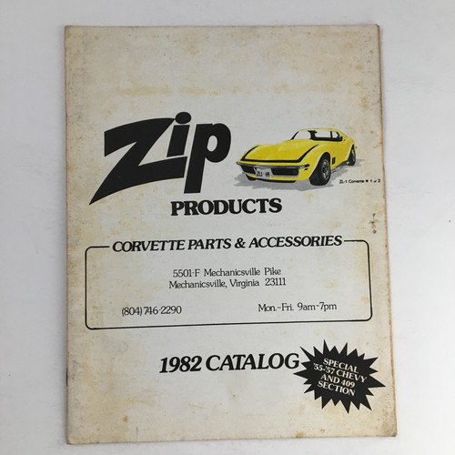 Zip Products Corvette Parts & Accessories 1982 Catalog | eBay