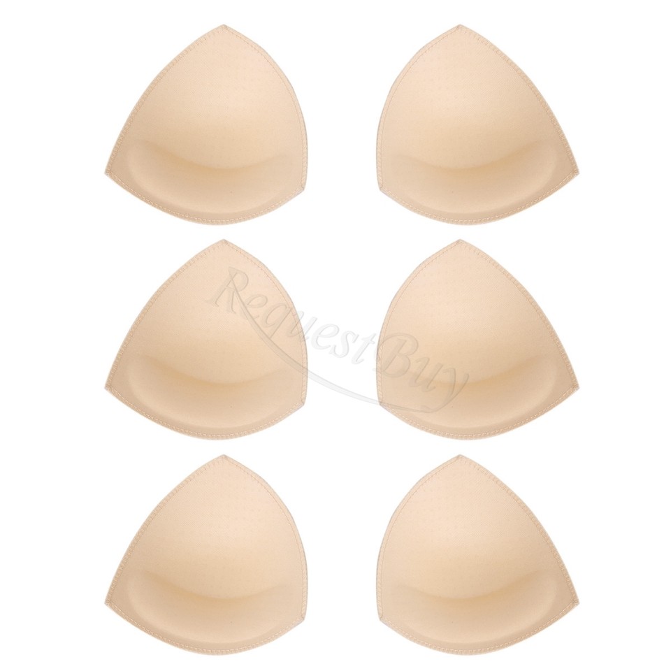 3 Pairs Foam Triangle Push -Up Bra Pads Insert Bikini Swimsuit Swimwear ...