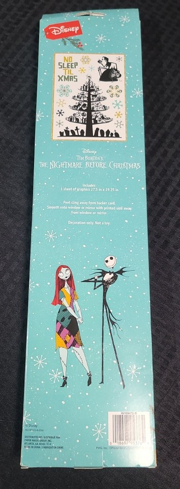 DISNEY'S THE NIGHTMARE BEFORE CHRISTMAS Christmas Peel & Stick Window ...