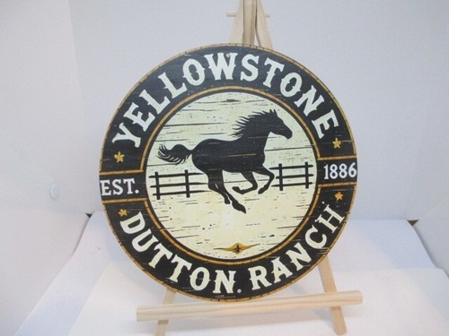 Yellowstone Dutton Ranch Round Tin Sign 8"x8" Rustic Western Cowboy ...