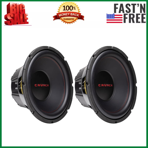 Crunch CRW12D4 12 Inch MAX 4 Ohm Dual Voice Coil Car Subwoofer Speakers ...