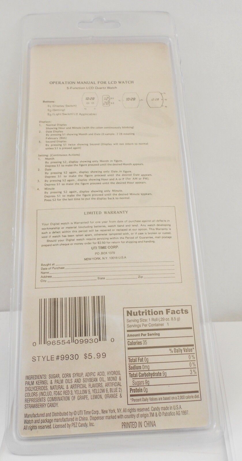 Pez Watch with Dispenser - Quartz Movement - New Old Stock - Candy ...