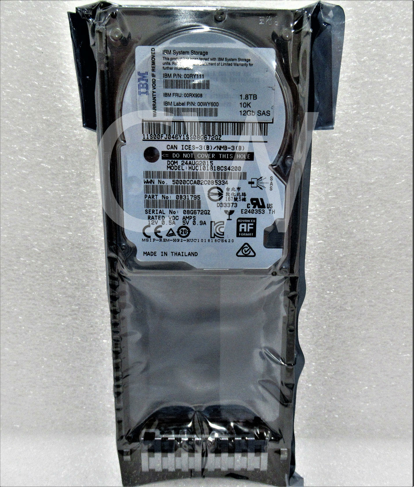 00RX908 00RY111 00WY600 IBM AHF4 1.8TB 10K RPM 12Gb/s 2.5" SAS HDD Hard ...