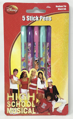 NOS Disney High School Musical Office Supplies 5 Pack Stick Pens Med ...