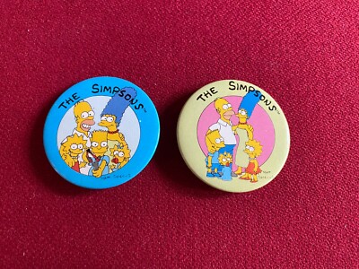 1989, Simpsons (Bart Simpson), "Promotional" Pin Set (2) Scarce ...