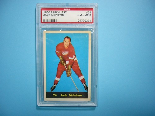 1960 1960/61 PARKHURST NHL HOCKEY CARD #24 JACK MCINTYRE PSA 8 NM/MINT ...