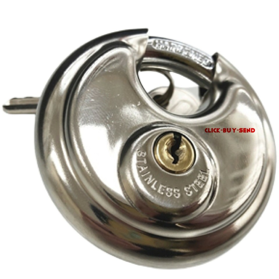 70mm STAINLESS STEEL DISC LOCK LOCKS VEHICLE VAN VAULT TOOL SAFE ...