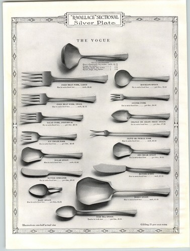 1919 PAPER AD 2 Sided R Wallace Silverware The Vogue Pattern Design | eBay
