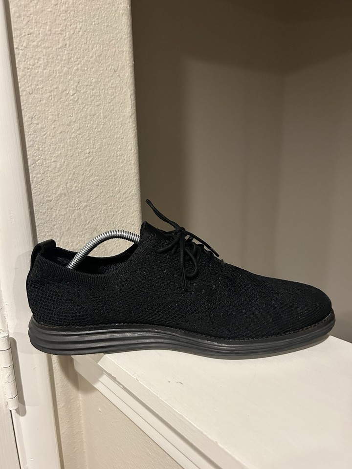Cole Haan Mens C28443 Øriginalgrand Wingtip Oxford Black Knit Shoes ...
