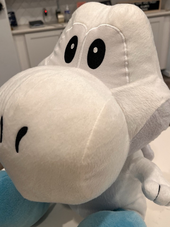 Super Mario Bros. 16" Sitting White Yoshi Stuffed Pastel Plush Japanese ...