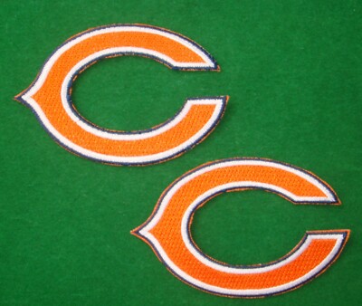 LOTS 2pcs Chicago Bears Iron On Embroidered Badge Patch Applique 3.5 ...