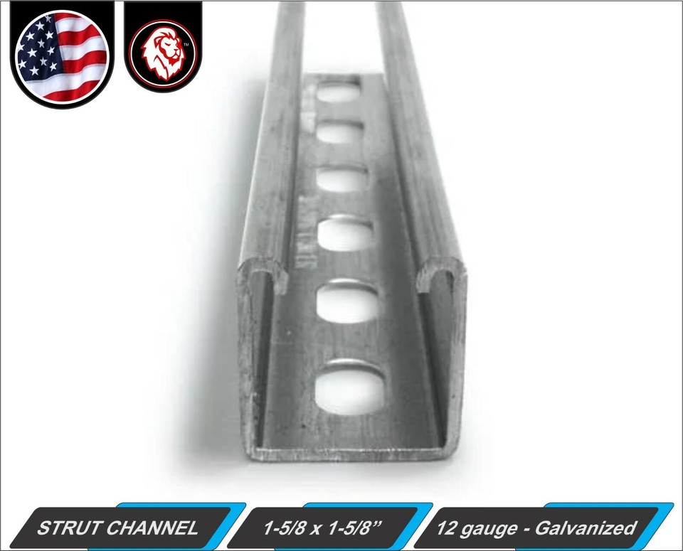 1-5/8" x 1-5/8" Strut Channel - Galvanized - Slotted - 12 gauge - 8-ft ...