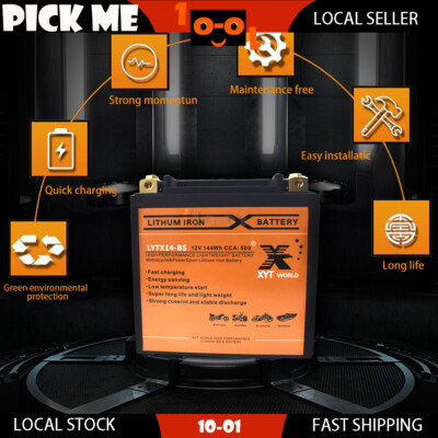 LYTX14-BS Lithium BATTERY 12V Fit Kawasaki 1400cc ZG1400 Concours ABS ...