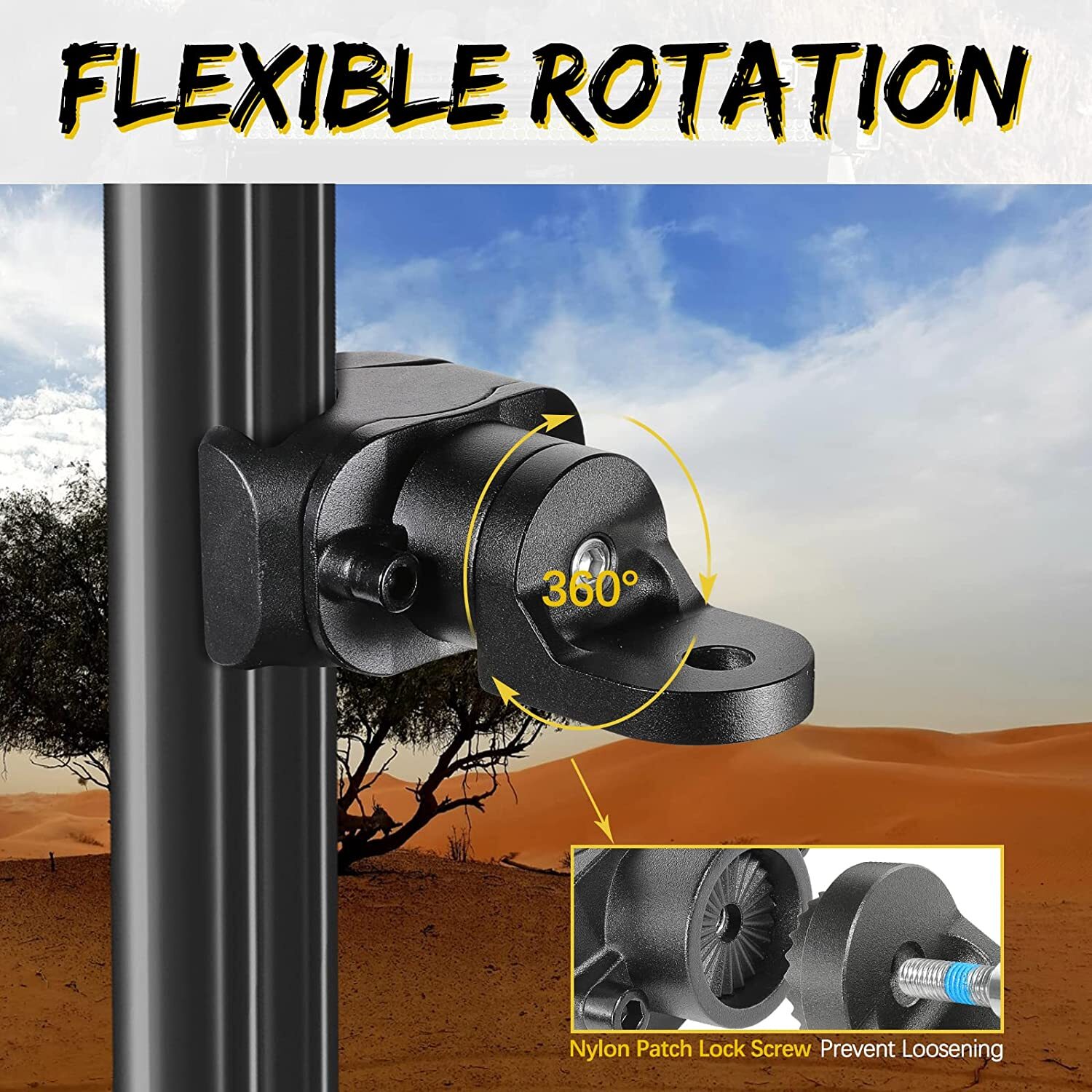 1.5-2" Whip Light Pro-Fit Cage Mounting Bracket For Polaris UTV Can Am ...