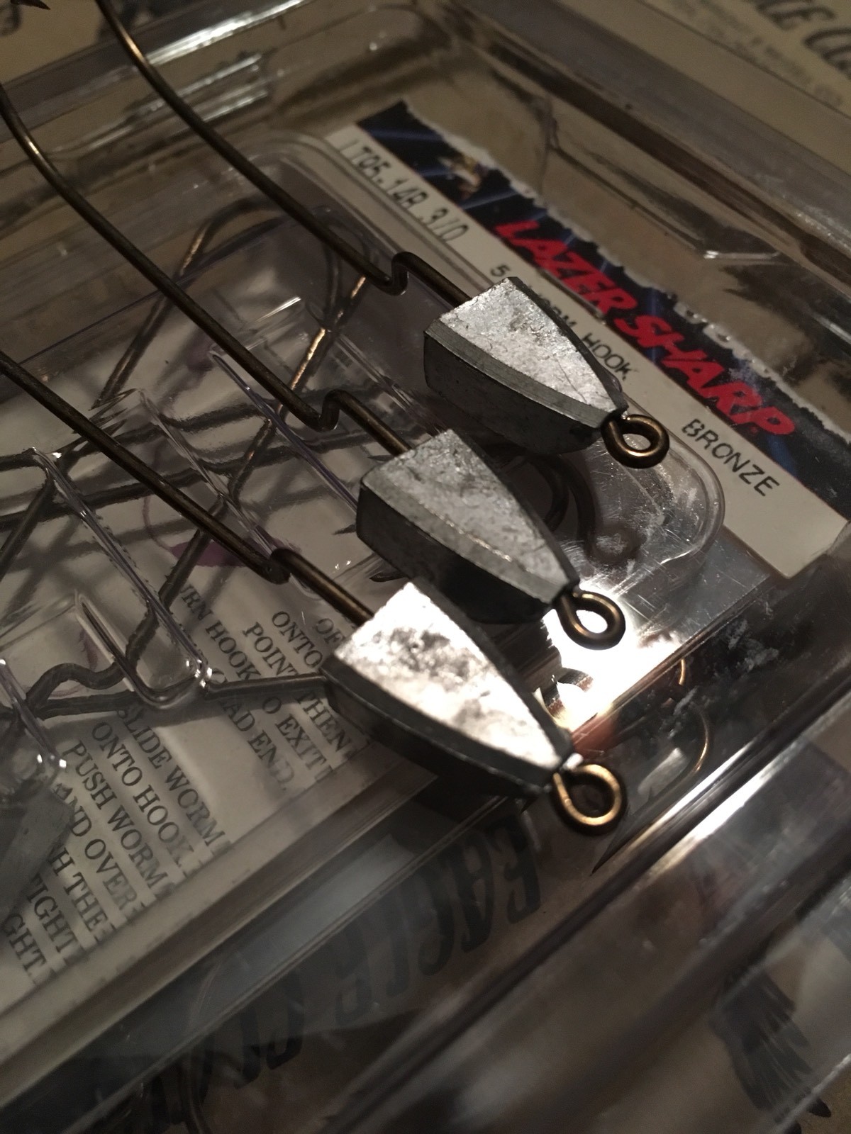 30 Premium 1/4oz Weighted Jig Head 3/0 Slider Worm Hooks (Powder Paint ...