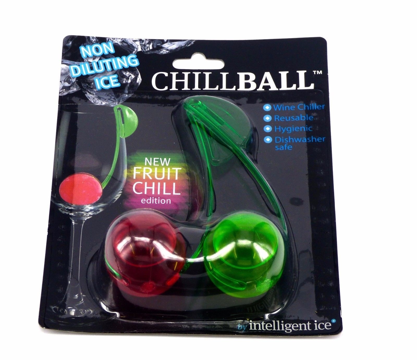 Chill Balls Set of 2 Clever Reusable Ice Cubes Summer Cocktails White ...