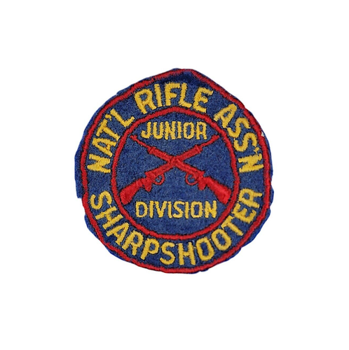 National Rifle Association Junior Division Sharpshooter Blue Patch ...
