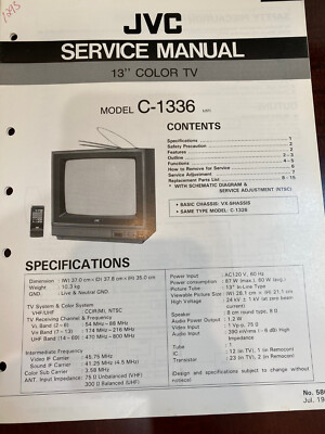 JVC C-1336 C1336 US TV REPAIR Service Manual FROM USA **ORIGINAL** | eBay