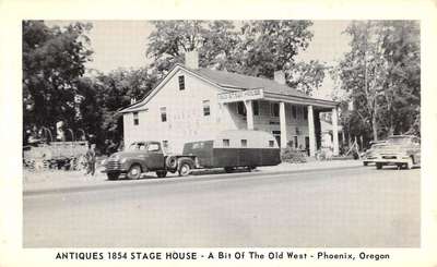 Phoenix Oregon Antiques 1854 Stage House Street View Antique Postcard ...