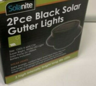 Solanite BRAND NEW SETS OF 2 GUTTER SOLAR LIGHTS R10 Black/white | eBay UK