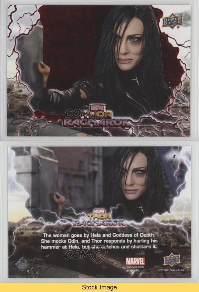 2017 Upper Deck Marvel Thor: Ragnarok Red Hela Goddess of Death #7 READ ...