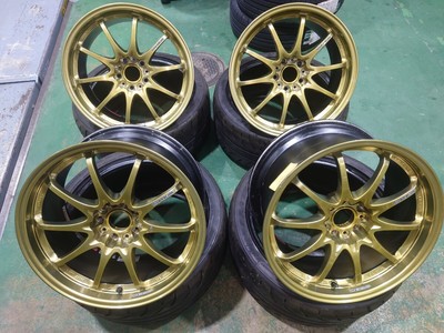JDM Wheels RAYS 18x9.5 5x114.3 40 Volk Racing CE28N Hyper Gold Set4 QW ...
