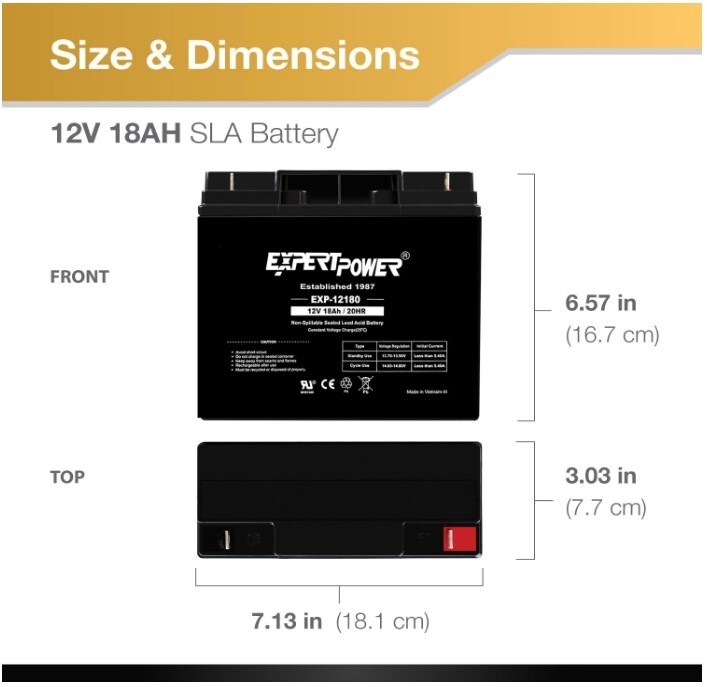 BATTERY REPLACEMENT FM12180 EACH 12V 18AH | eBay
