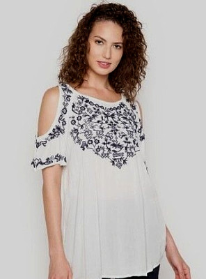 F&F Cold Shoulder Embroidered Top White Size UK 6 SALEb HH 24 | eBay UK