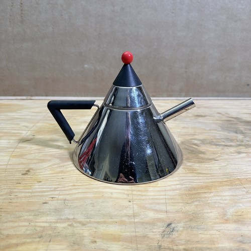 Cone Shaped Memphis Postmodern Stainless Steel Kettle Teapot Pilamity ...
