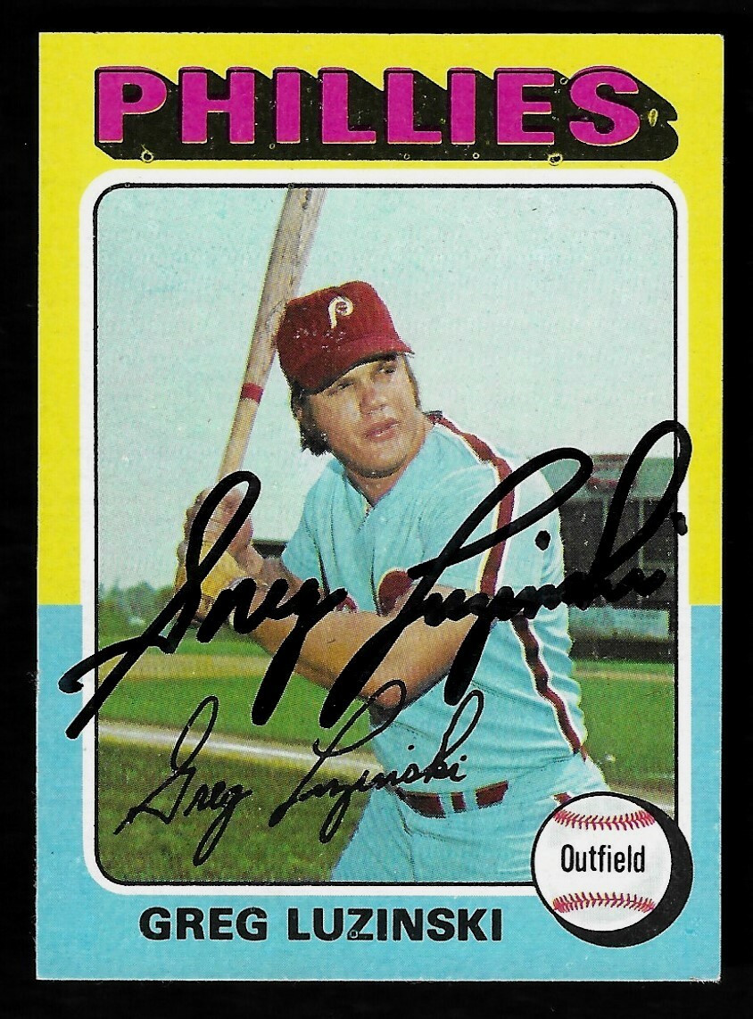 GREG LUZINSKI Signed Autographed 1975 Topps #630 AUTO Philadelphia ...