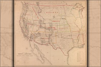 Poster, Many Sizes; Map Of Western United States Of America 1858 | eBay