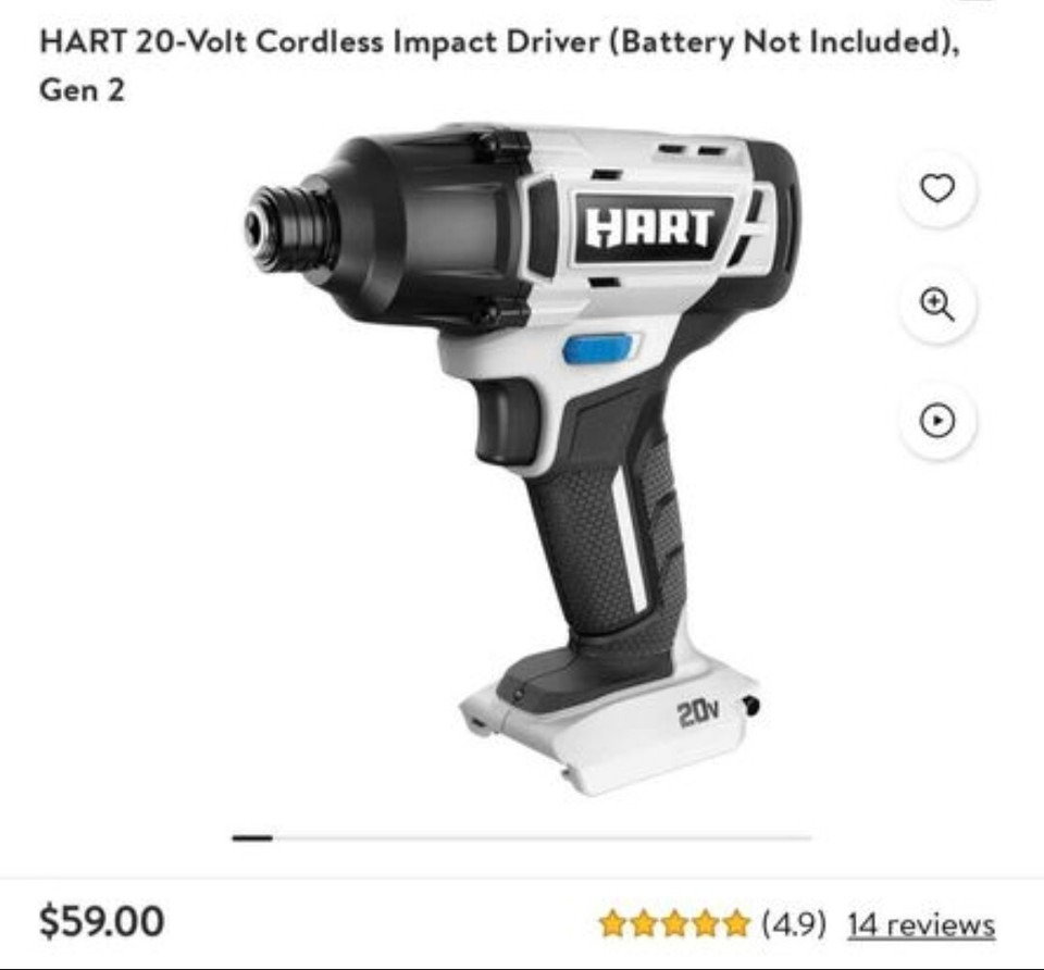 Hart 20V Cordless Impact Driver - TOOL ONLY - New | eBay