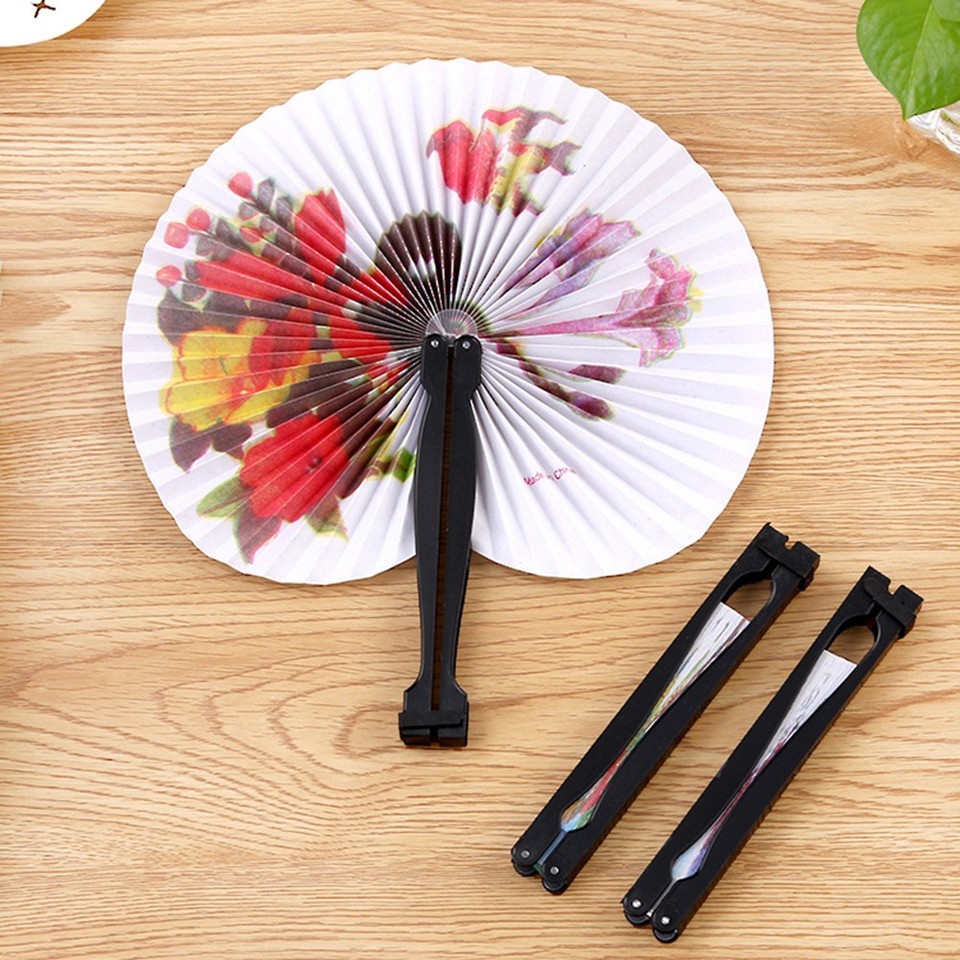 6 Pcs Foldable Paper Fan Kids Collapsible with Handle Chinese Fans ...