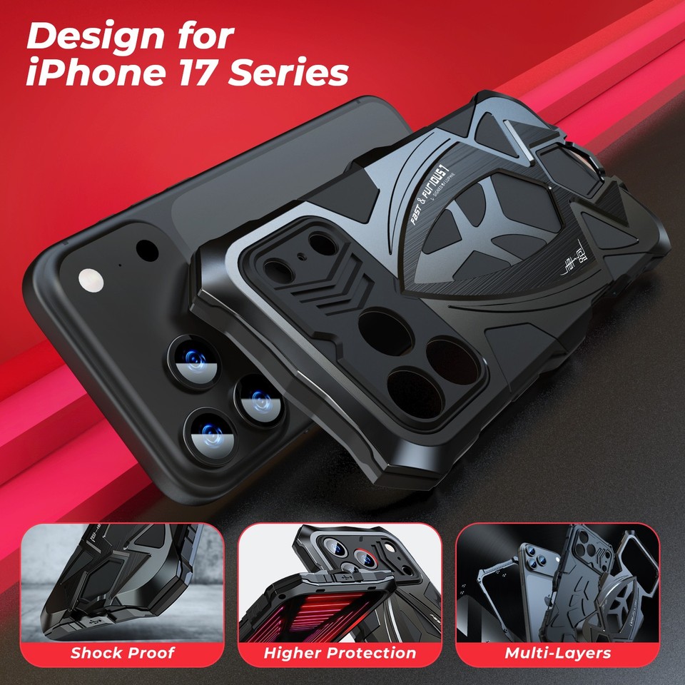 Armor Case Cover for iPhone 17 Pro Max Metal Bumper Heavy Duty Full ...