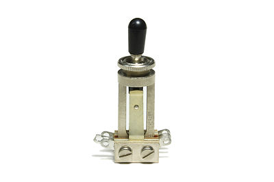 Switchcraft Straight 3-way toggle switch in Nickel w/ black knob for 3 ...