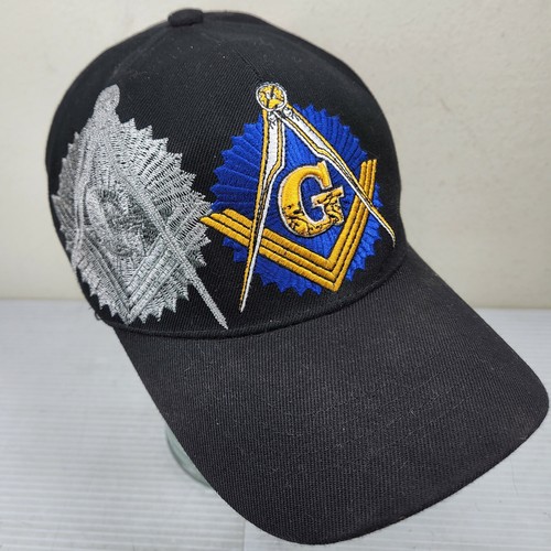 Freemasonry Masonic Shadow Baseball Cap Hat Black Embroidered Hook Loop ...