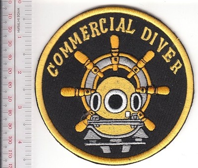SCUBA Hard Hat Diving Commercial Professional Diver Patch Yellow ...