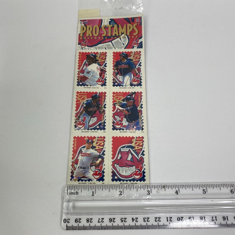 1996 Cleveland Indians Team Baseball Stamp Stickers Set Pro Stamps Mint ...