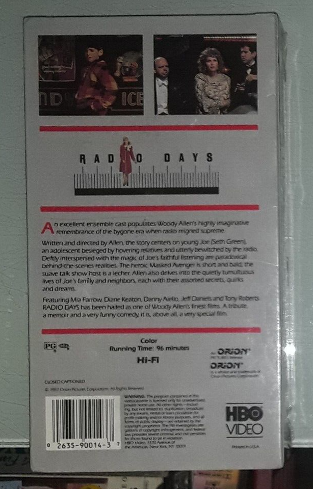 mia farrow RADIO DAYS danny aiello VHS VIDEOTAPE NEW corner dings ...