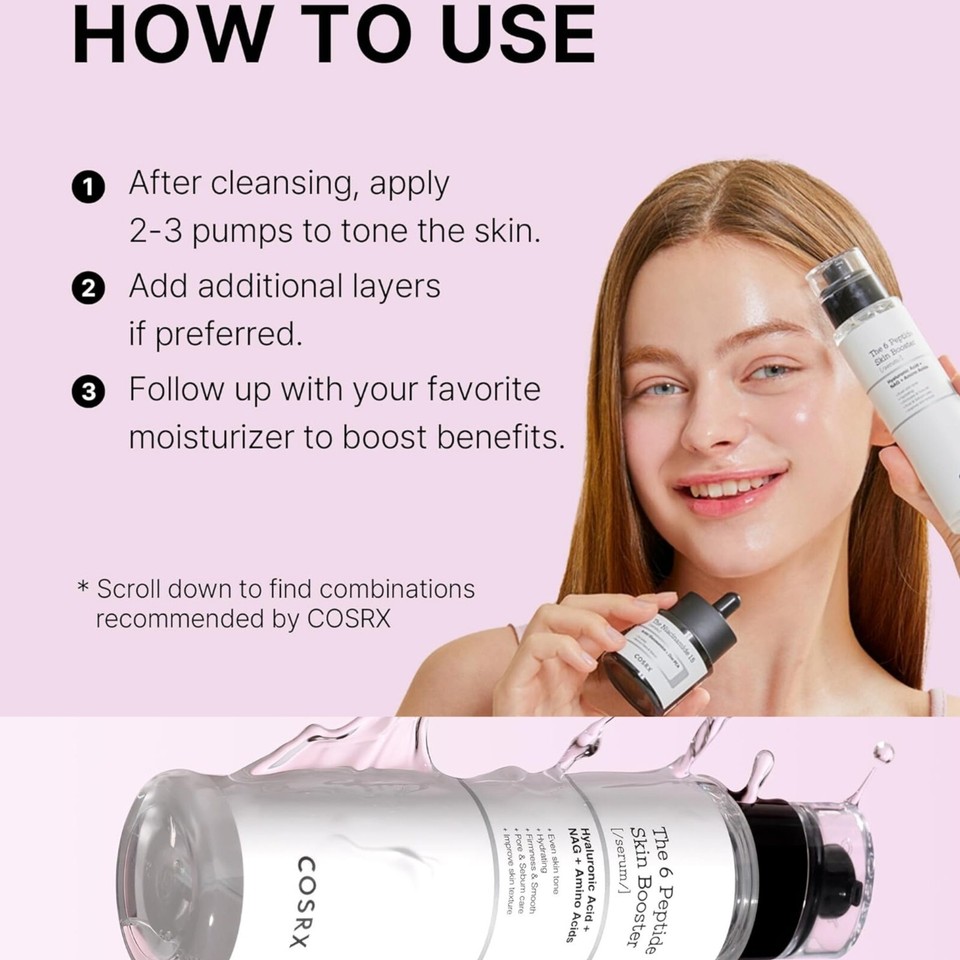 COSRX 6X Peptide Collagen Booster Toner Serum 150mL-Korean Skincare for ...