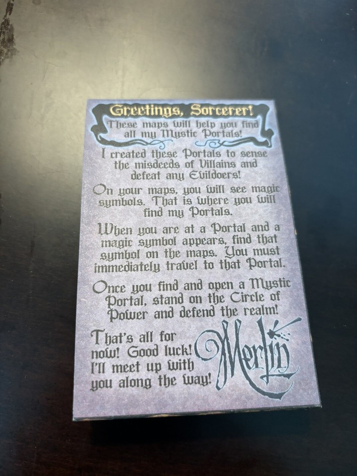 Disney Sorcerers Of The Magic Kingdom Card Game Park Map New Vintage ...