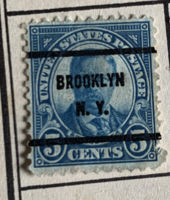 1922 THEODORE ROOSEVELT Five Cents 5c Blue US POSTAGE STAMP w ...