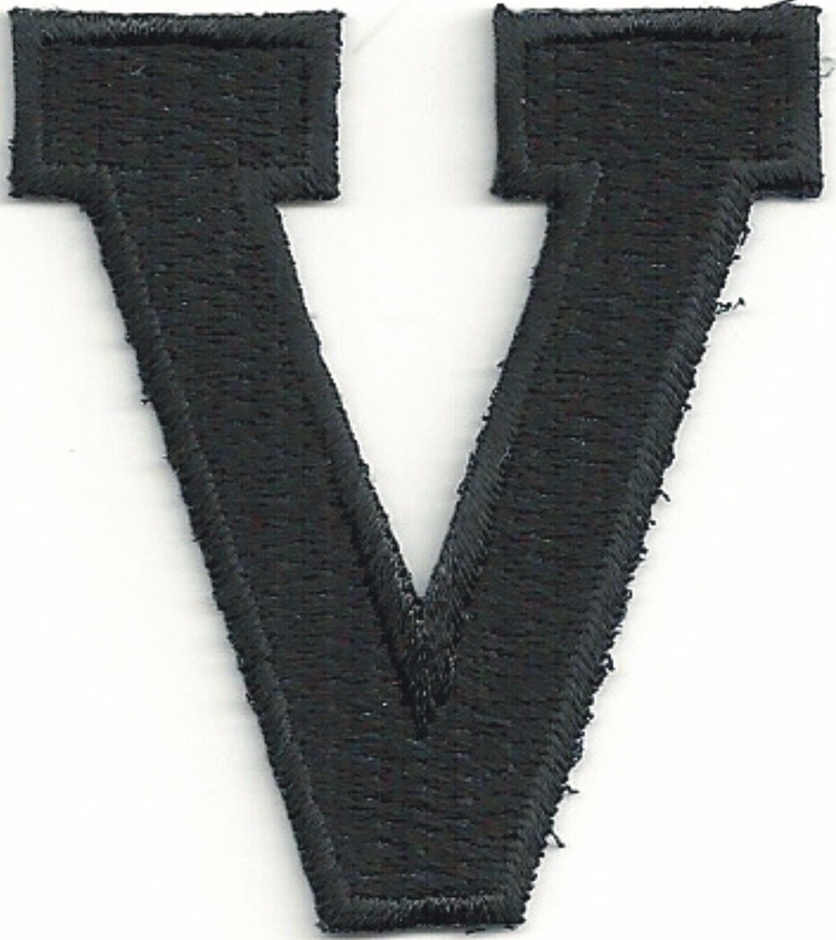 Black Letter V Patch Embroidered Iron on Sew on (1 7/8" inch Tall) | eBay