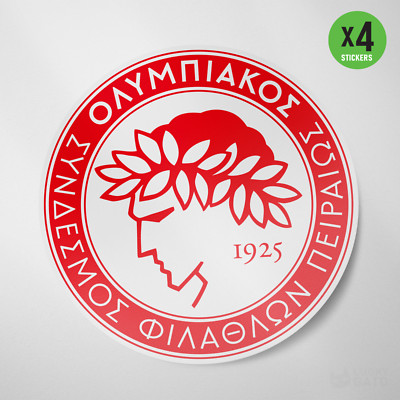 Olympiakos FC Greece 4 Pack Sticker Vinyl Decal Football Thrylos ...