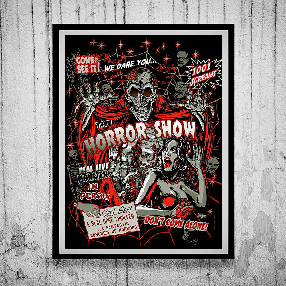 The Horror Show Spook Show Art Print Poster – Vintage Midnight Carnival ...