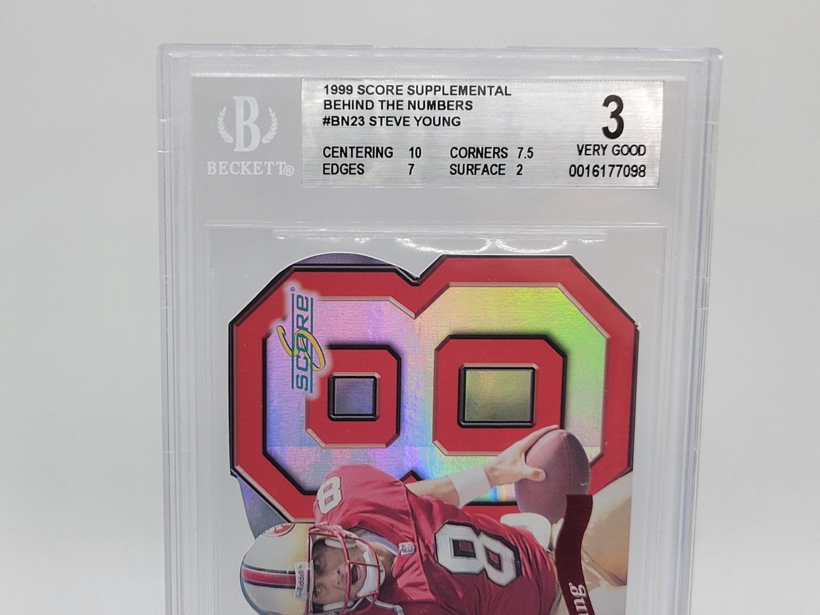 1999 Score Supplemental - Behind the Numbers Steve Young #BN23 /1000 ...