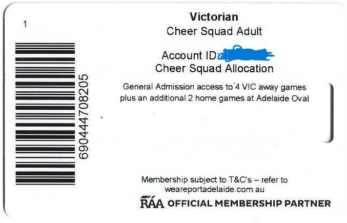 2014-2016 PORT ADELAIDE FC POWER VICTORIAN ADULT MEMBERS TICKETS FREE ...