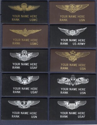 Custom Personalized Leather Name Tag USAF NAVY USMC USA Flight Jacket ...